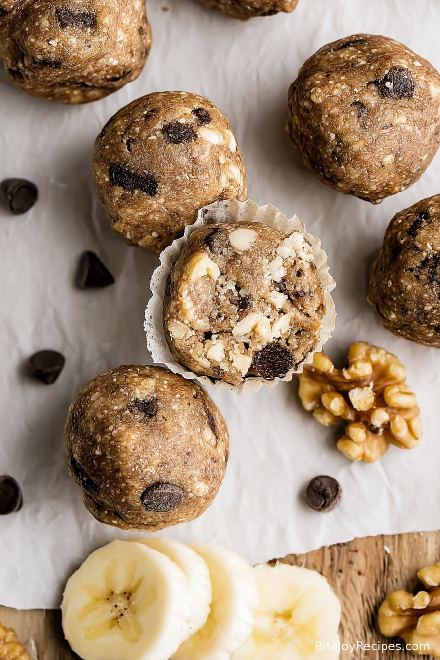Chunky Monkey Protein Balls (5 Ingredients) - bitejoyrecipes.com
