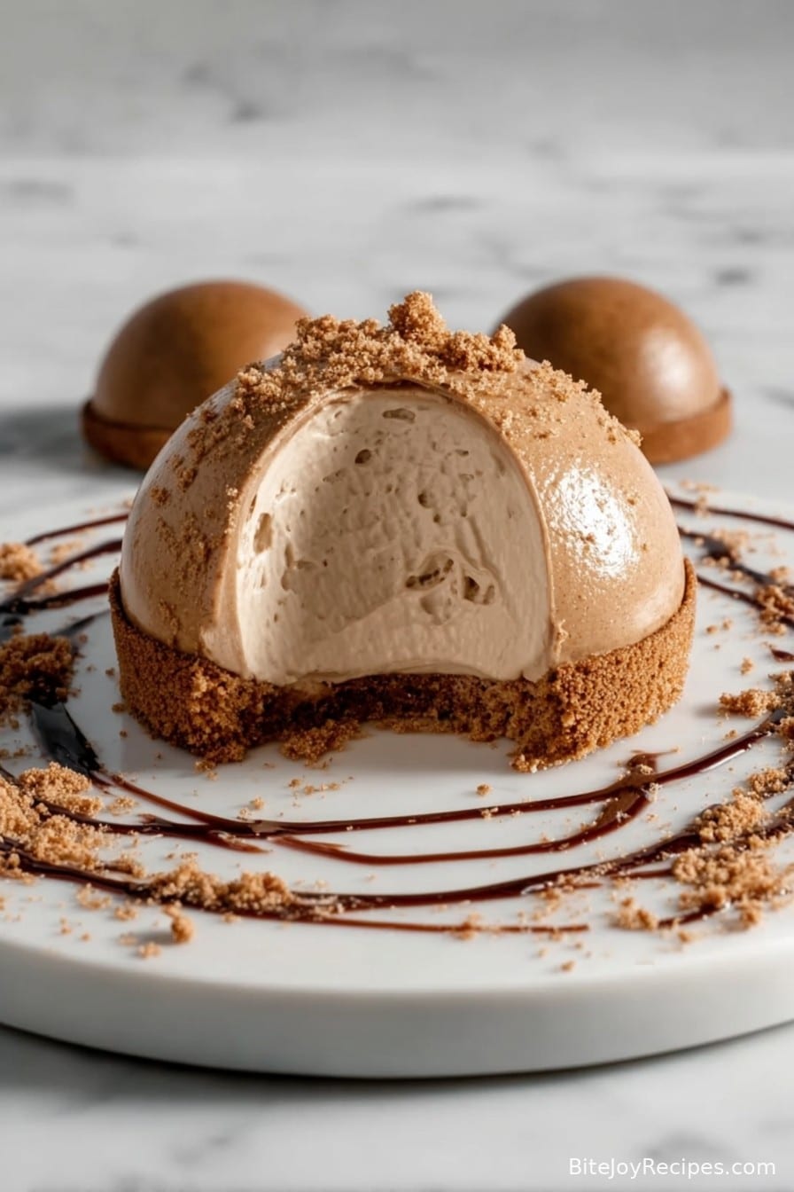 Easy Gingerbread Latte Mousse Domes - bitejoyrecipes.com
